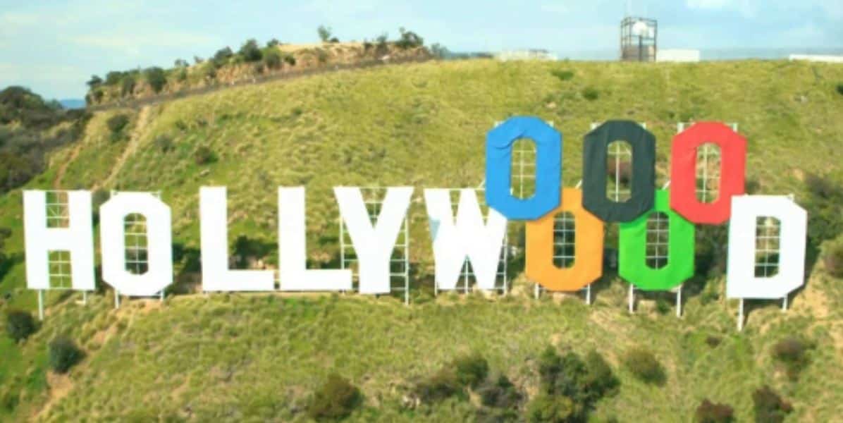Hollywood Sign With Olympic Rings Symbolize Handover to LA 2028 at ...