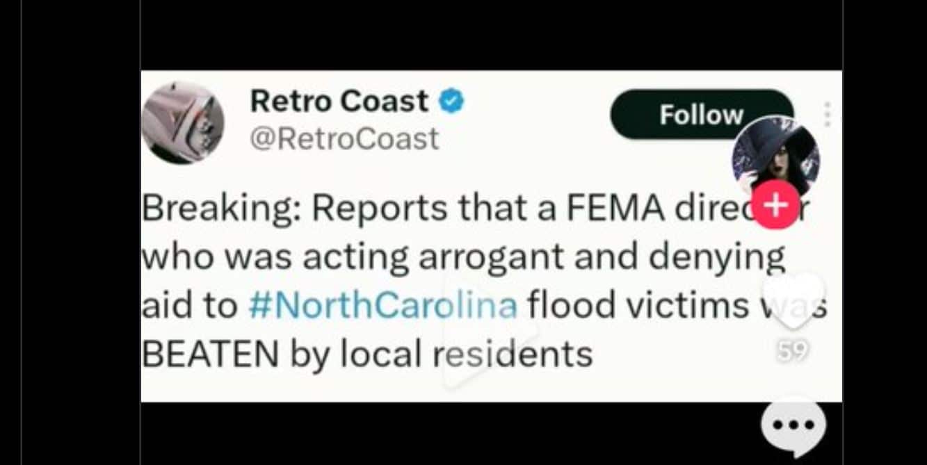 Fema Director Beaten by Local Resident North Carolina? Fact Check ...